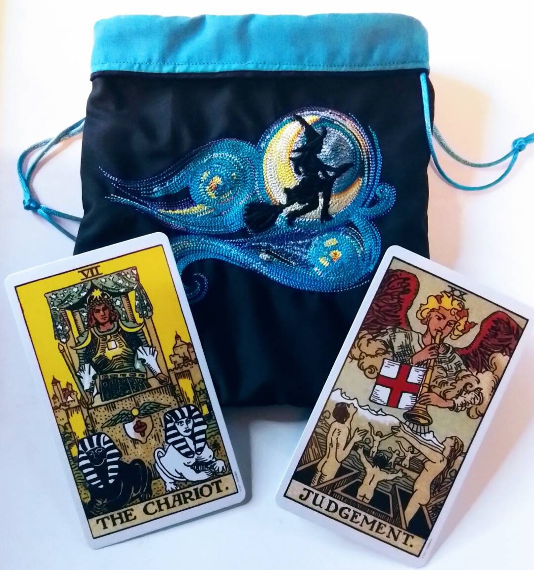 Embroidered Starry Witch Tarot Bag / Rune Pouch/ Crystal Bag / - Etsy