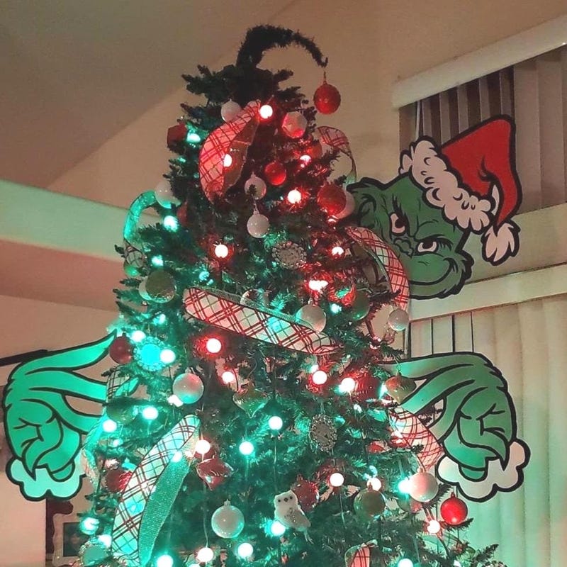 Grinch Tree Topper - Etsy