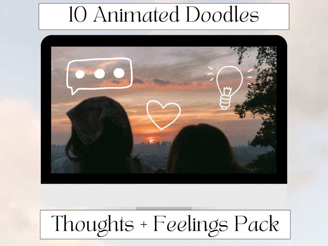 10 Hand Drawn Animated Doodles | Thoughts + Feelings Pack | for Youtube ...