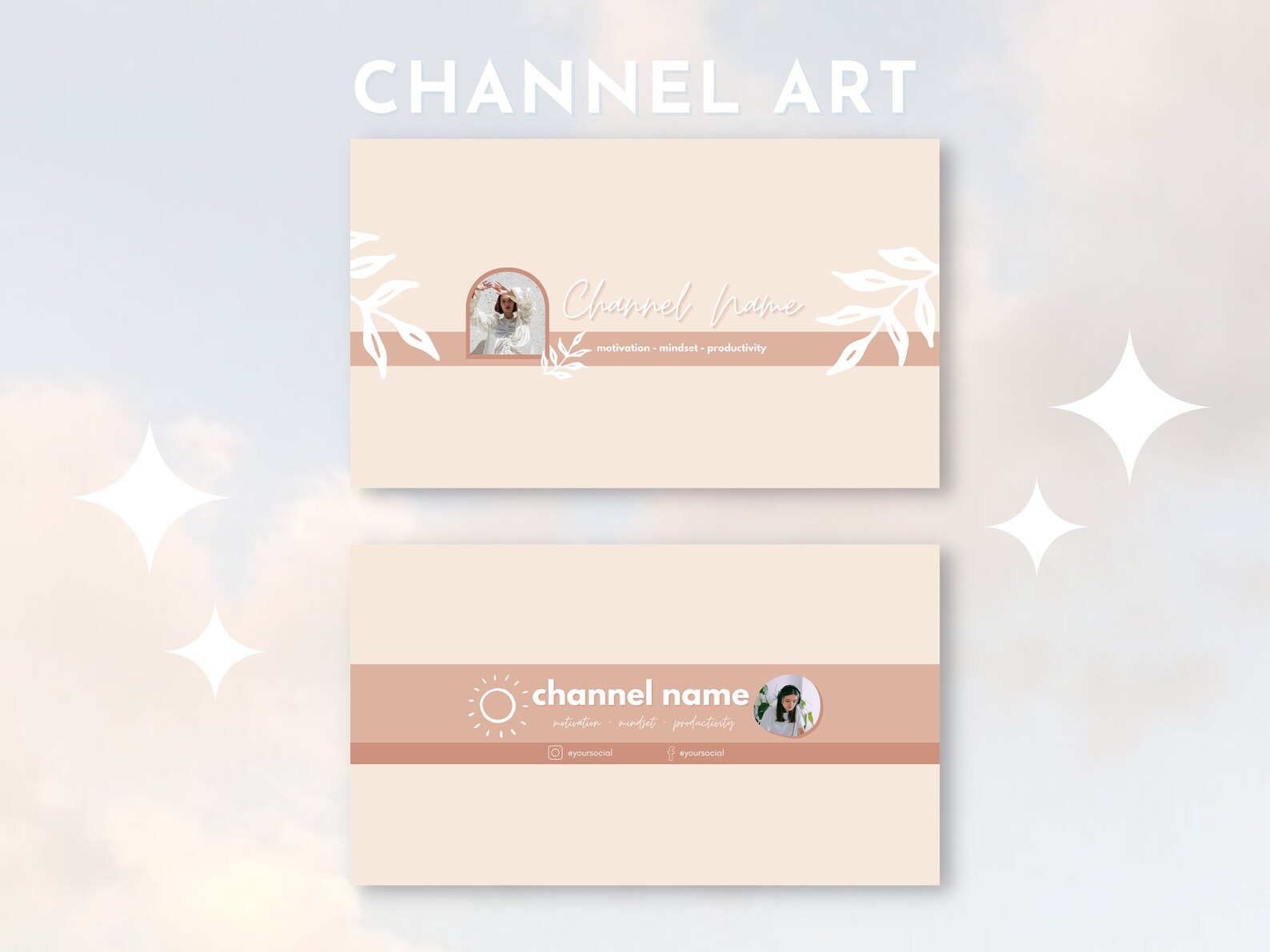 Michelle Channel Kit Youtube Branding Kit 2 Personalised Banner, 2 ...