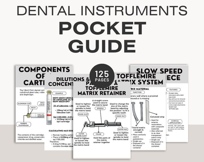 Dental Instruments Complete Pocket Guide, Dental Student, Hygienist - Etsy