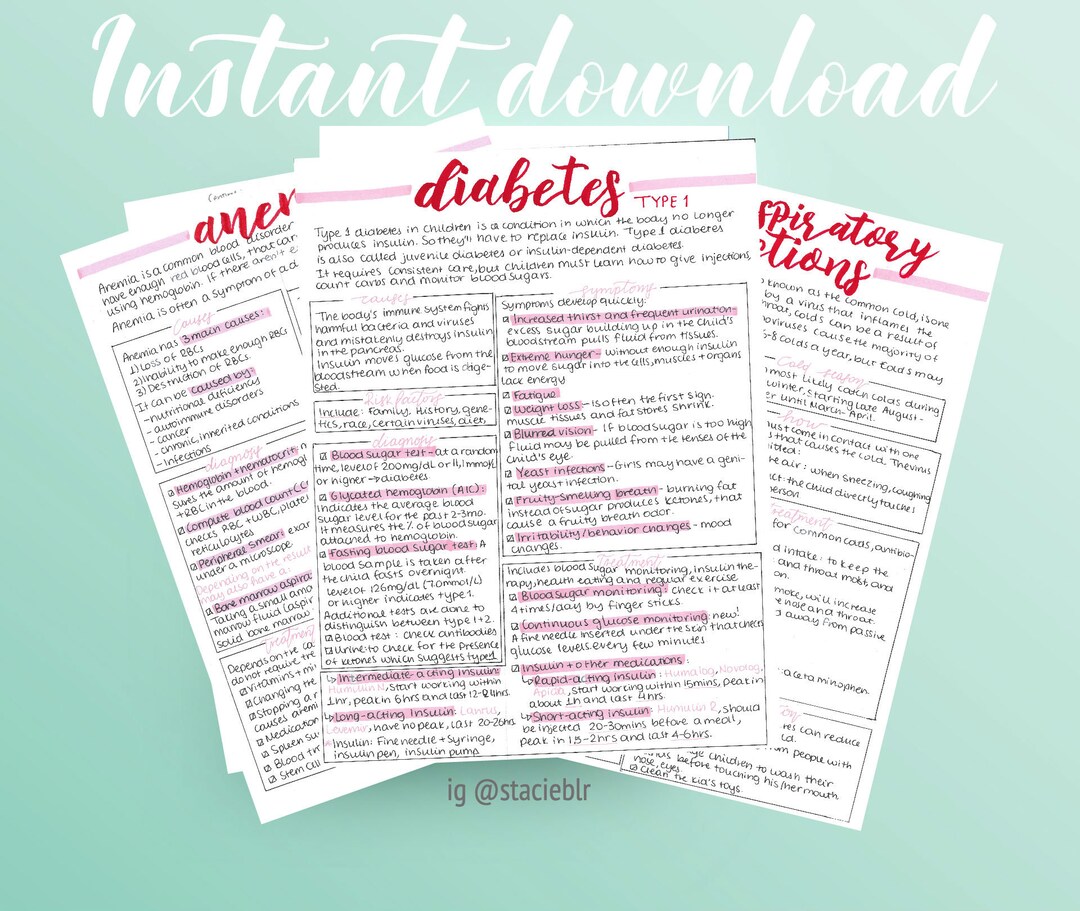 Pediatrics Note Set Med School, Pre-med, Nursing School, Dental School ...