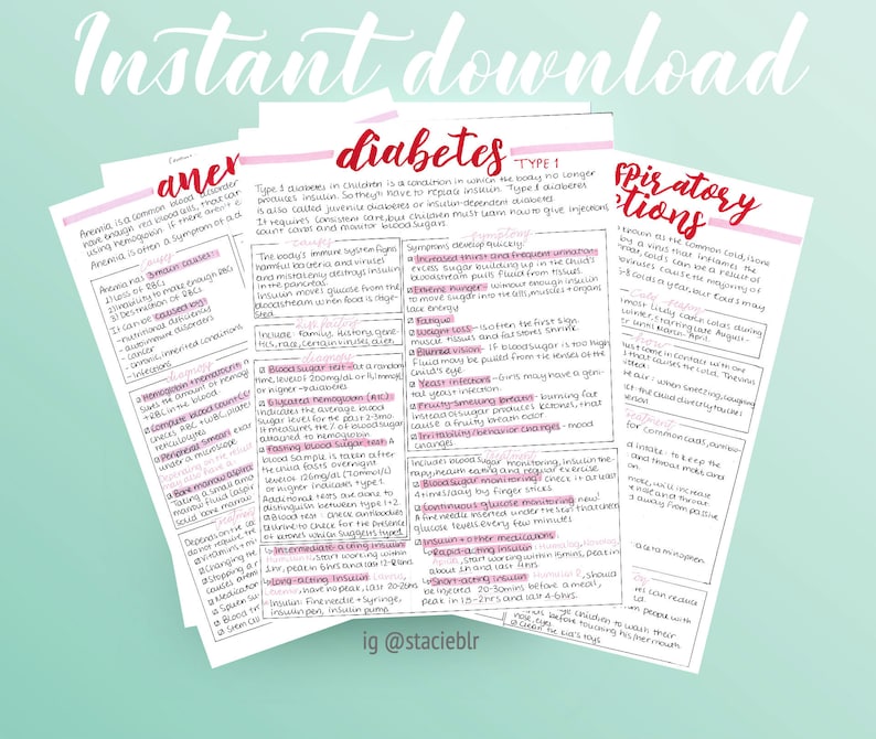 Pediatrics Note Set Med School, Pre-med, Nursing School, Dental School ...