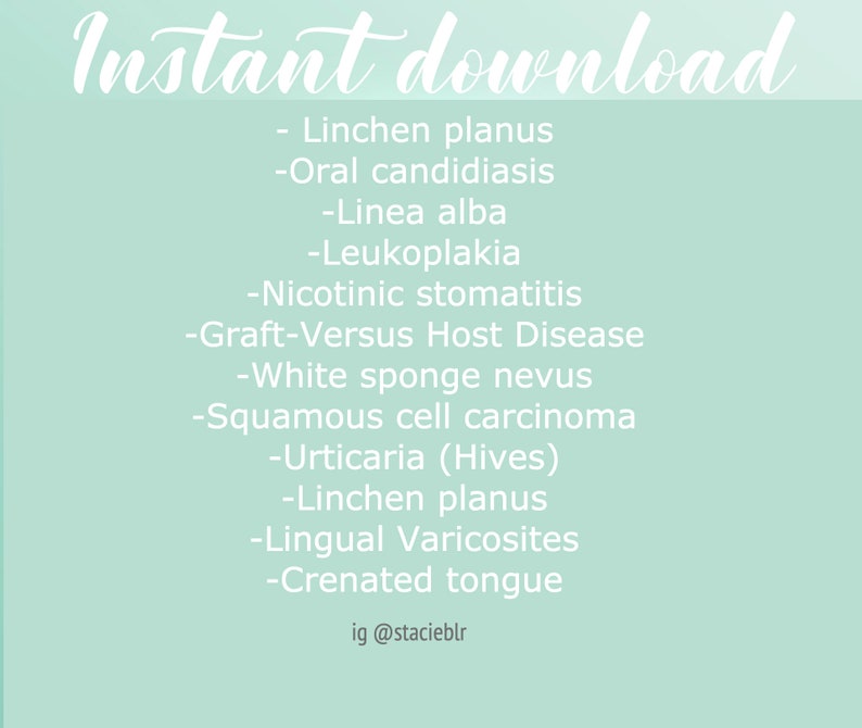 Oral Pathology Flashcards Dental School Notes - Etsy