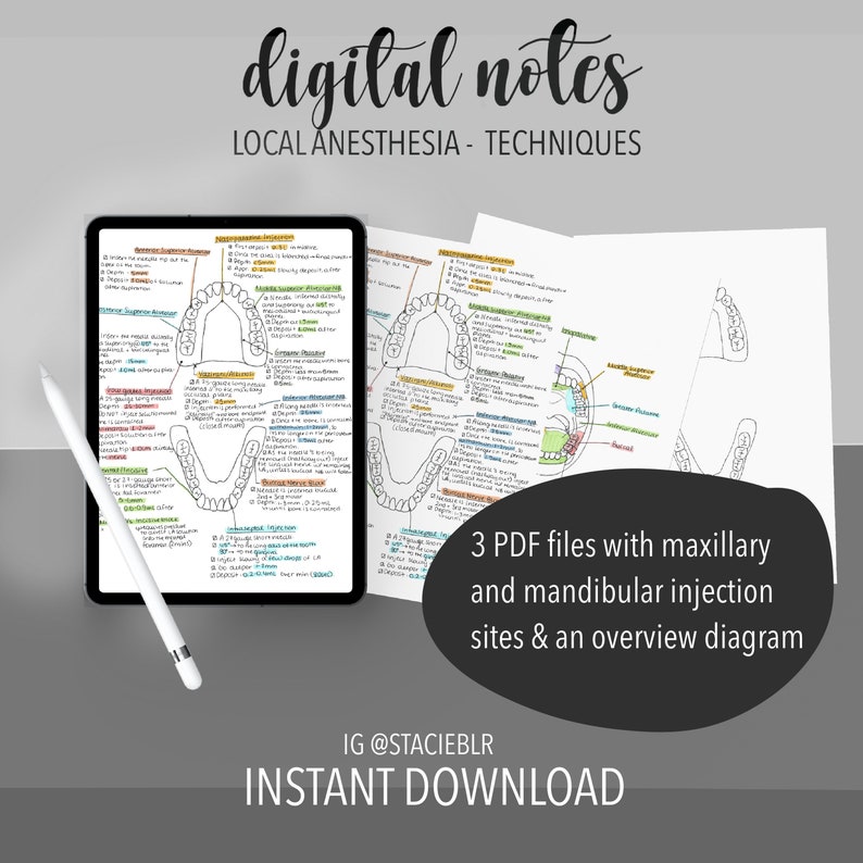ULTIMATE Local Regional Anesthesia Techniques BUNDLE Diagrams Dental ...