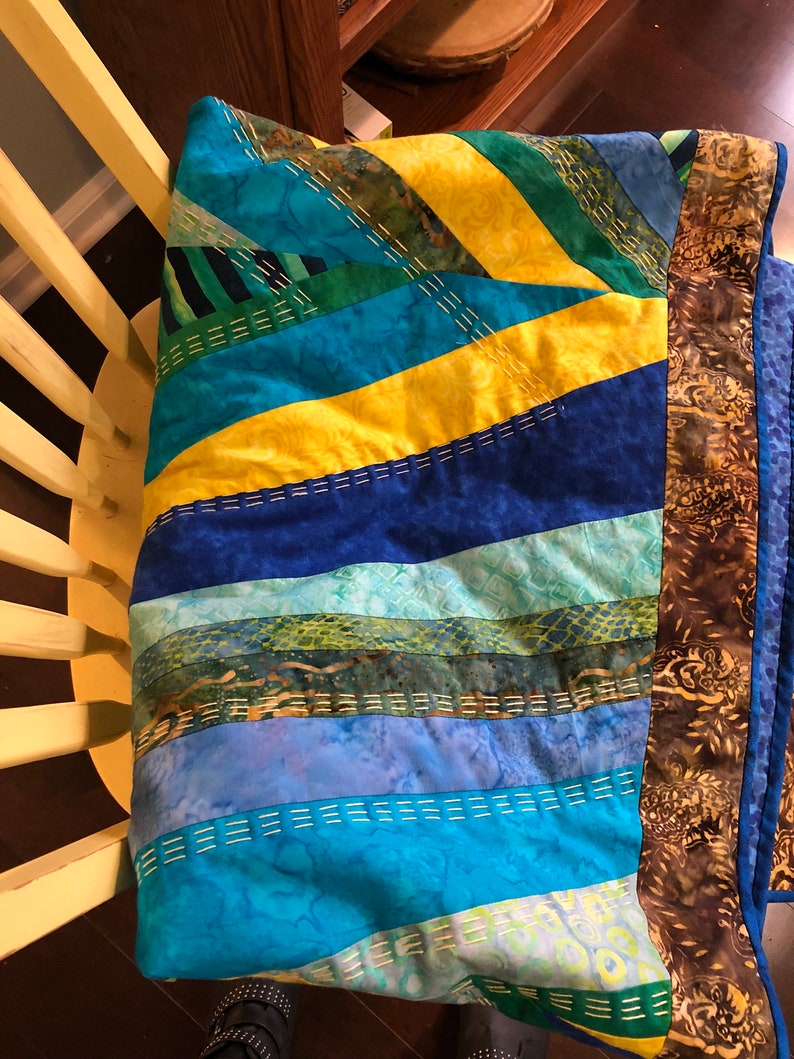 Modern, Hand Quilted With "big Stitch" Embellishment - Etsy