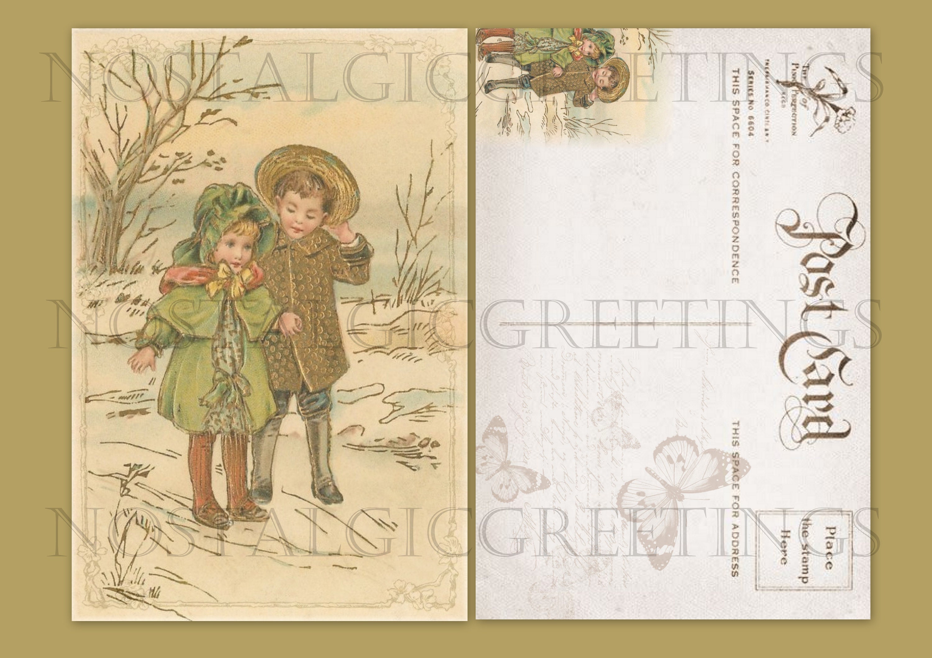 PRINTABLE Vintage Victorian Post Card A4 DOWNLOAD - Etsy