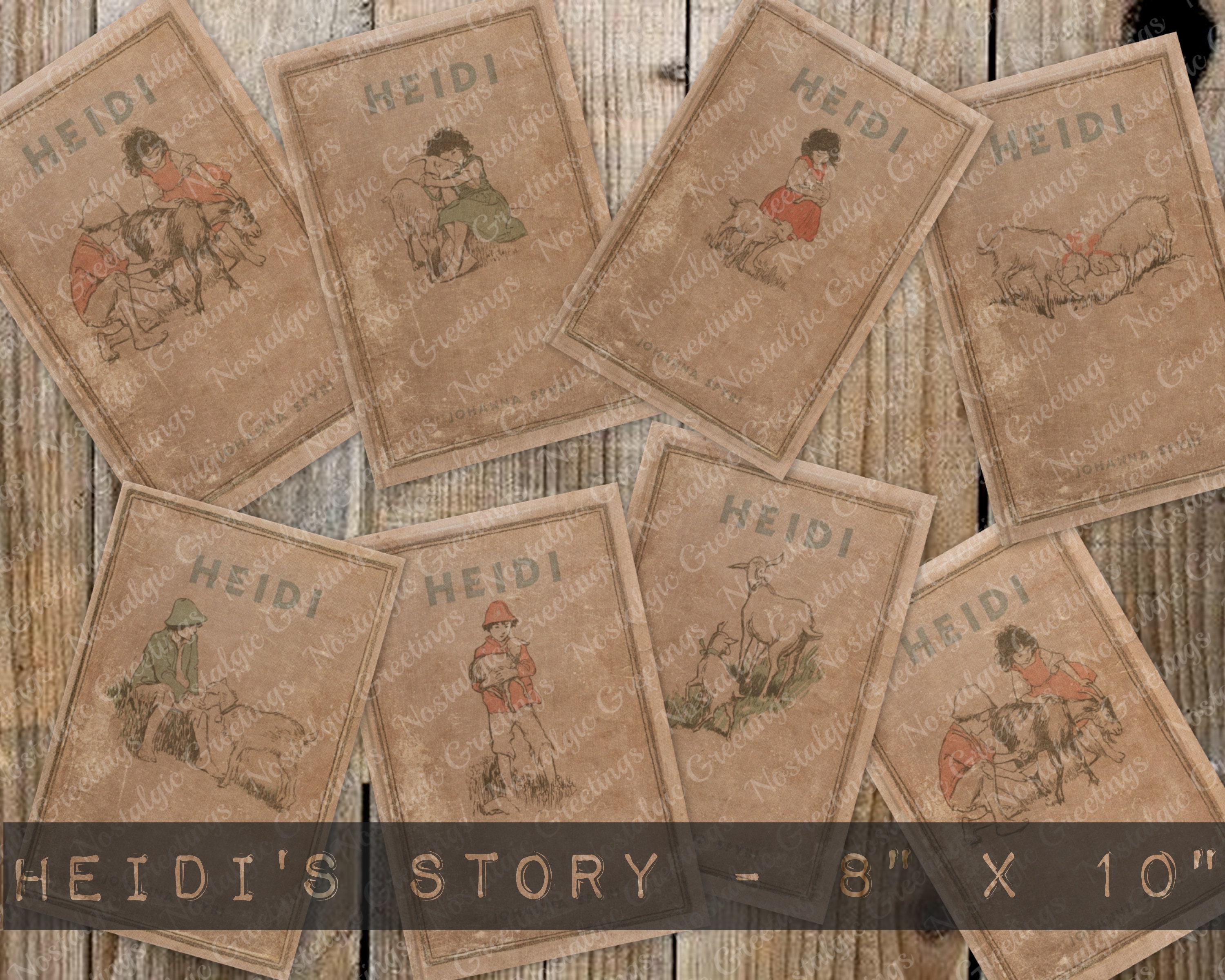 PRINTABLE Digital Heidi Collage Sheet Vintage Cards ATC Tags - Etsy