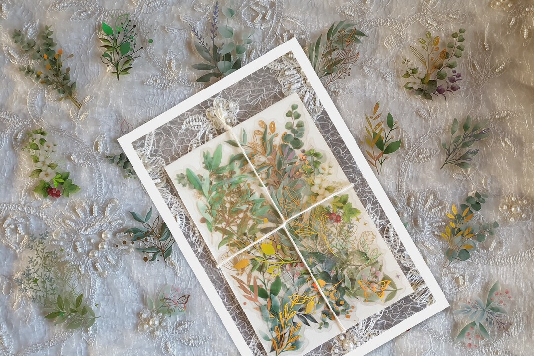 Green Leaves Stickers/foliage Floral Sticker - Etsy