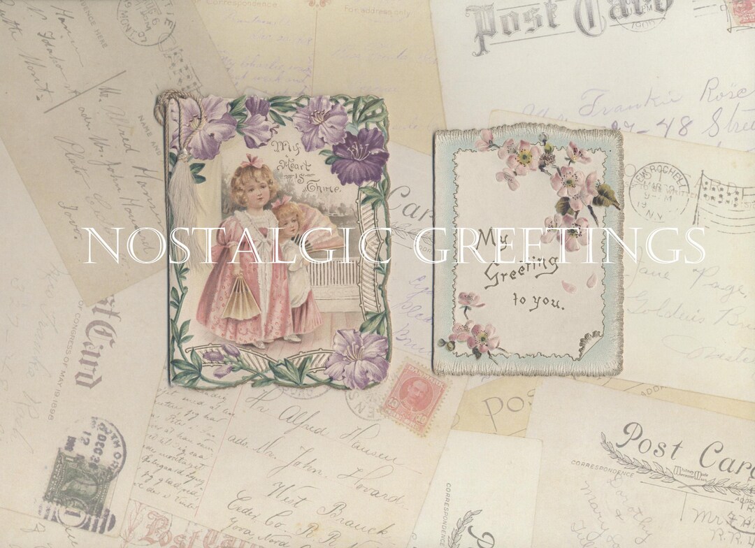 PRINTABLE Vintage Floral Journal Cards/victorian - Etsy