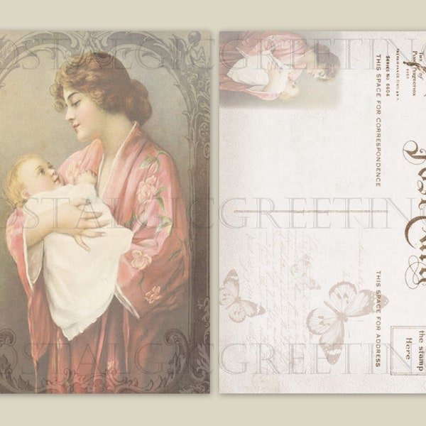 Victorian Mother and Baby Printables - Etsy