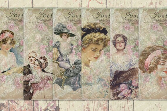 DIGITAL Printable Vintage Lace Roses Journal Cards/shabby - Etsy