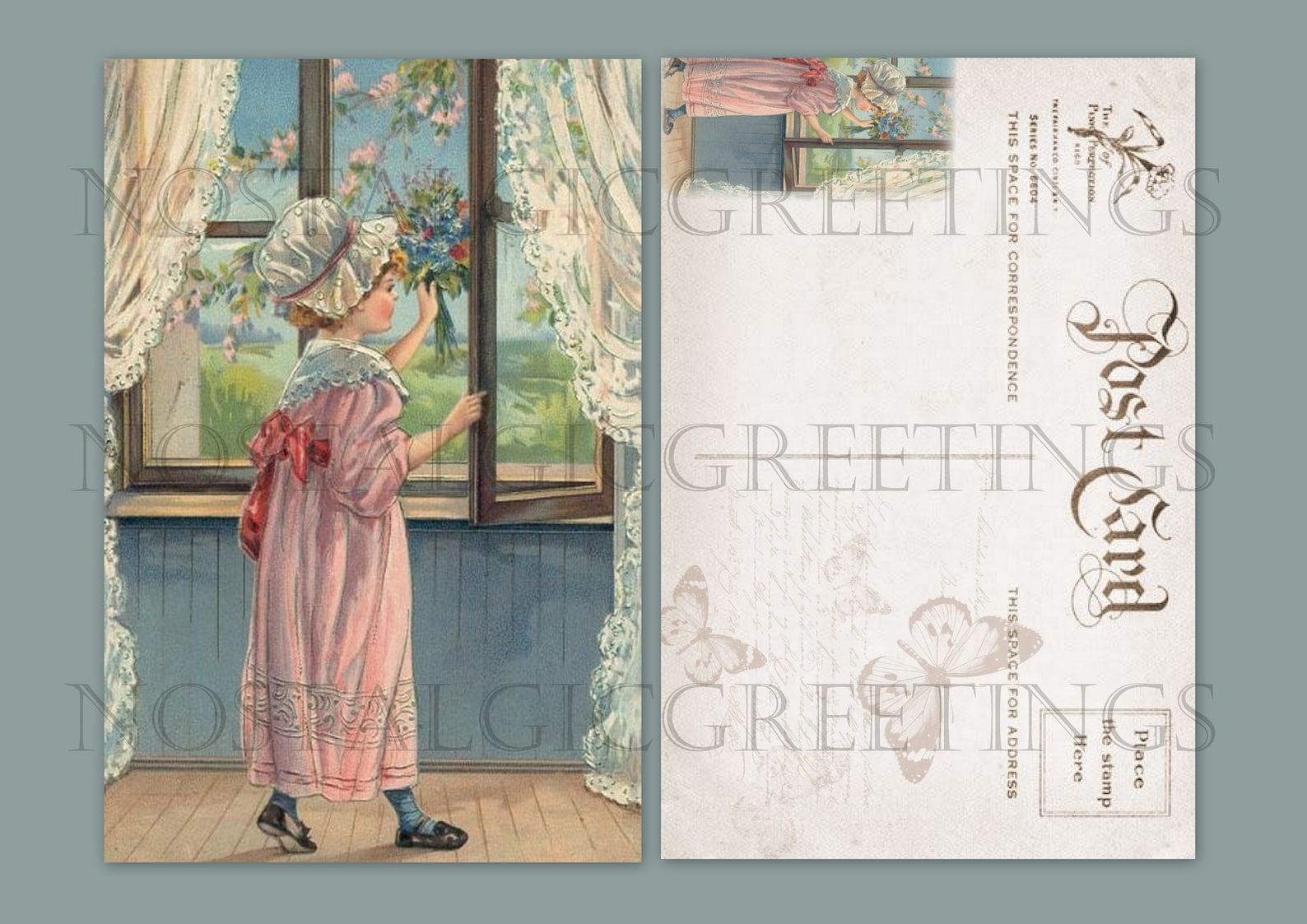 PRINTABLE Vintage Victorian Postcard A4 DOWNLOAD - Etsy Sweden