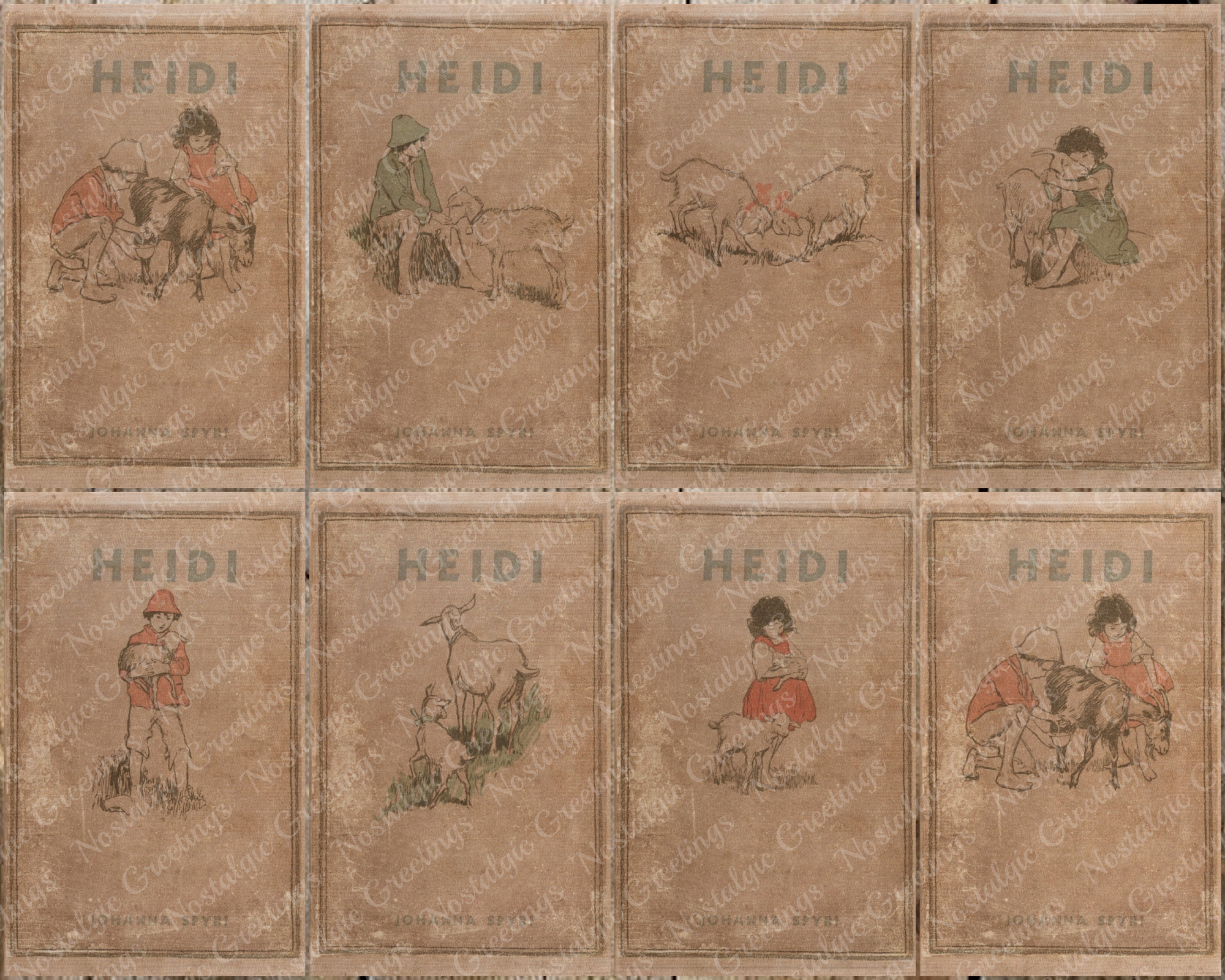 PRINTABLE Digital Heidi Collage Sheet Vintage Cards ATC Tags - Etsy