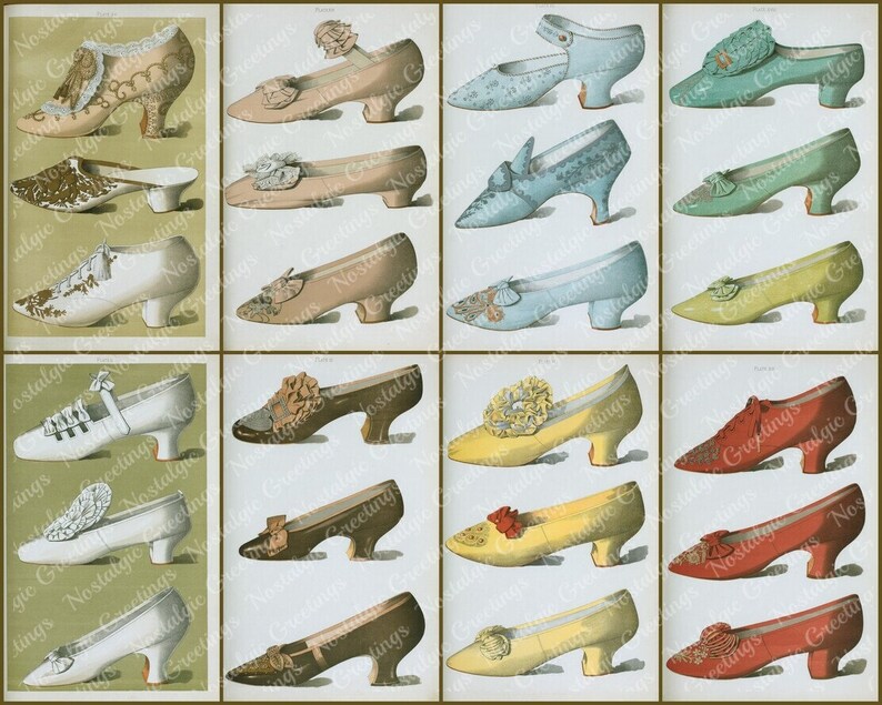 DIGITAL Printable Victorian Vintage Ladies Shoes Collage Sheet - Etsy