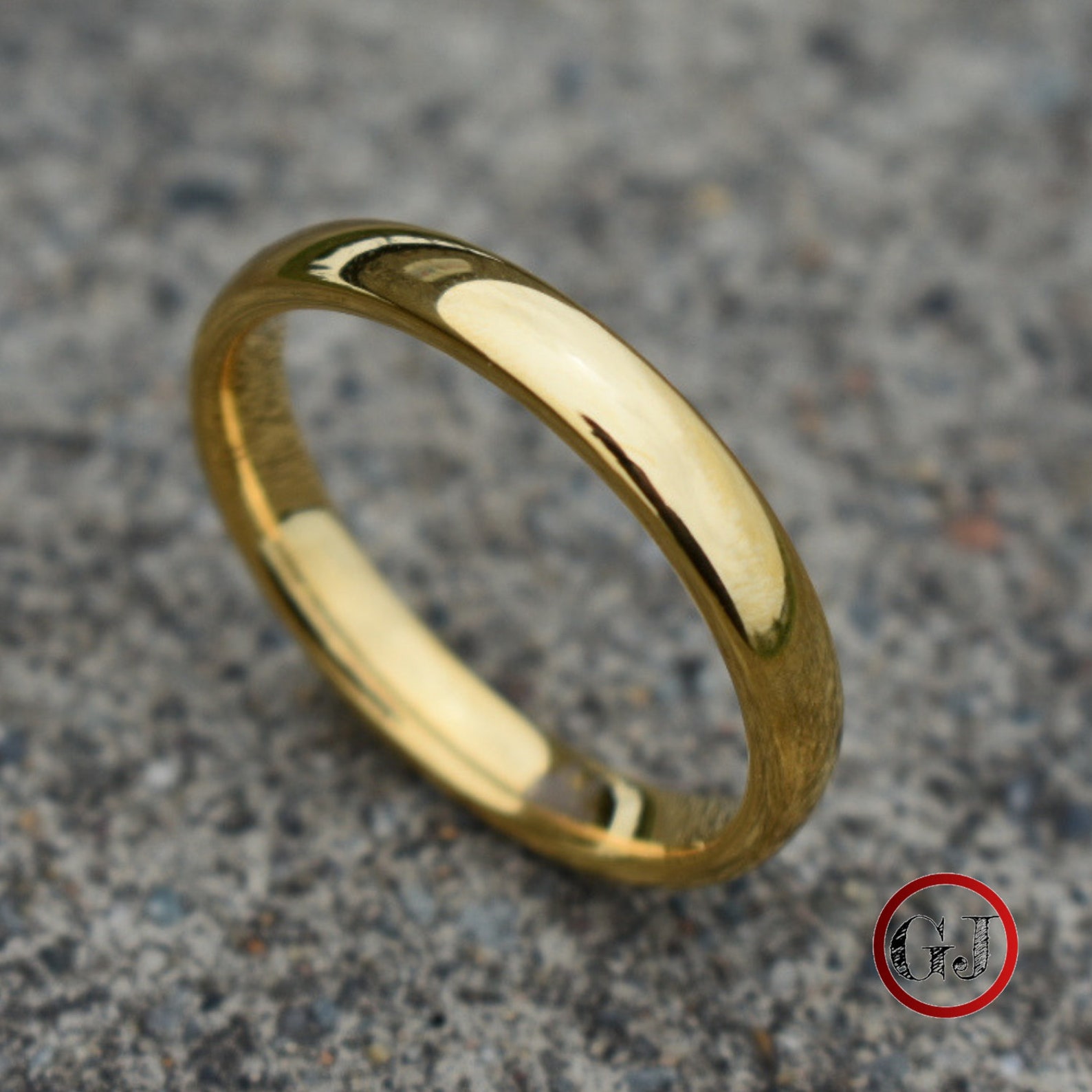 Tungsten Ring Classic 4mm Gold Comfort Fit Band Mens Ring - Etsy