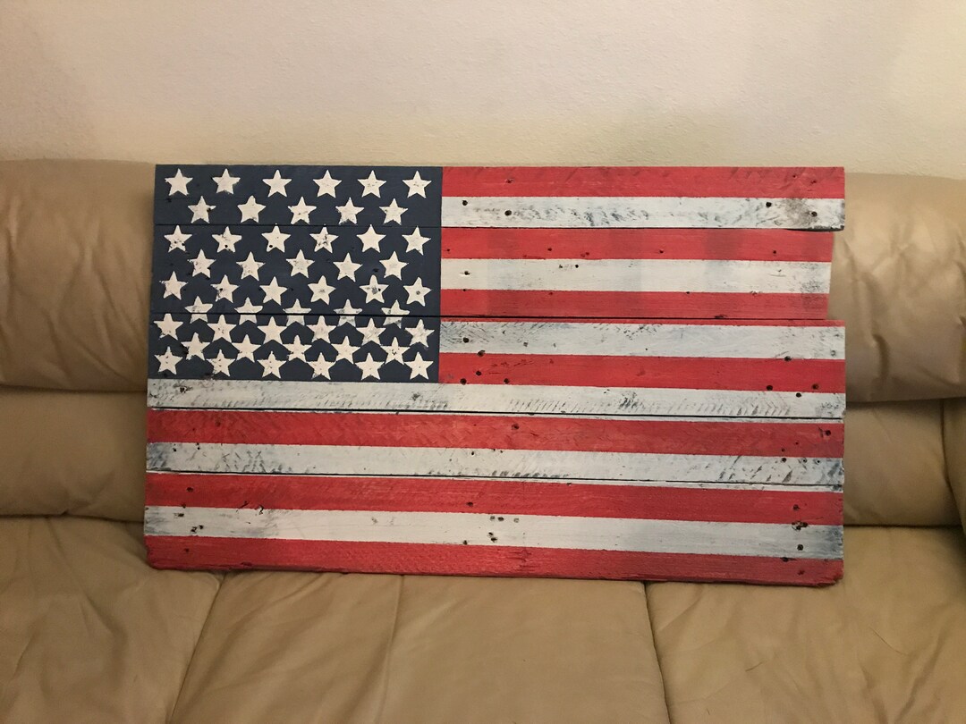 Rustic American Wood Flag - Etsy