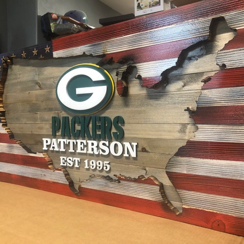 Green Bay Packers Wooden Flag - Etsy