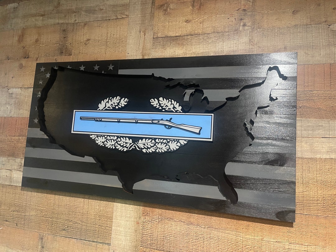 Subdued Wooden American Flag With the CIB. - Etsy