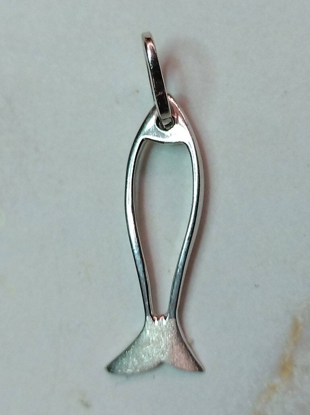 Elegant 14k White Gold Religious Jesus Fish Pendant - Etsy