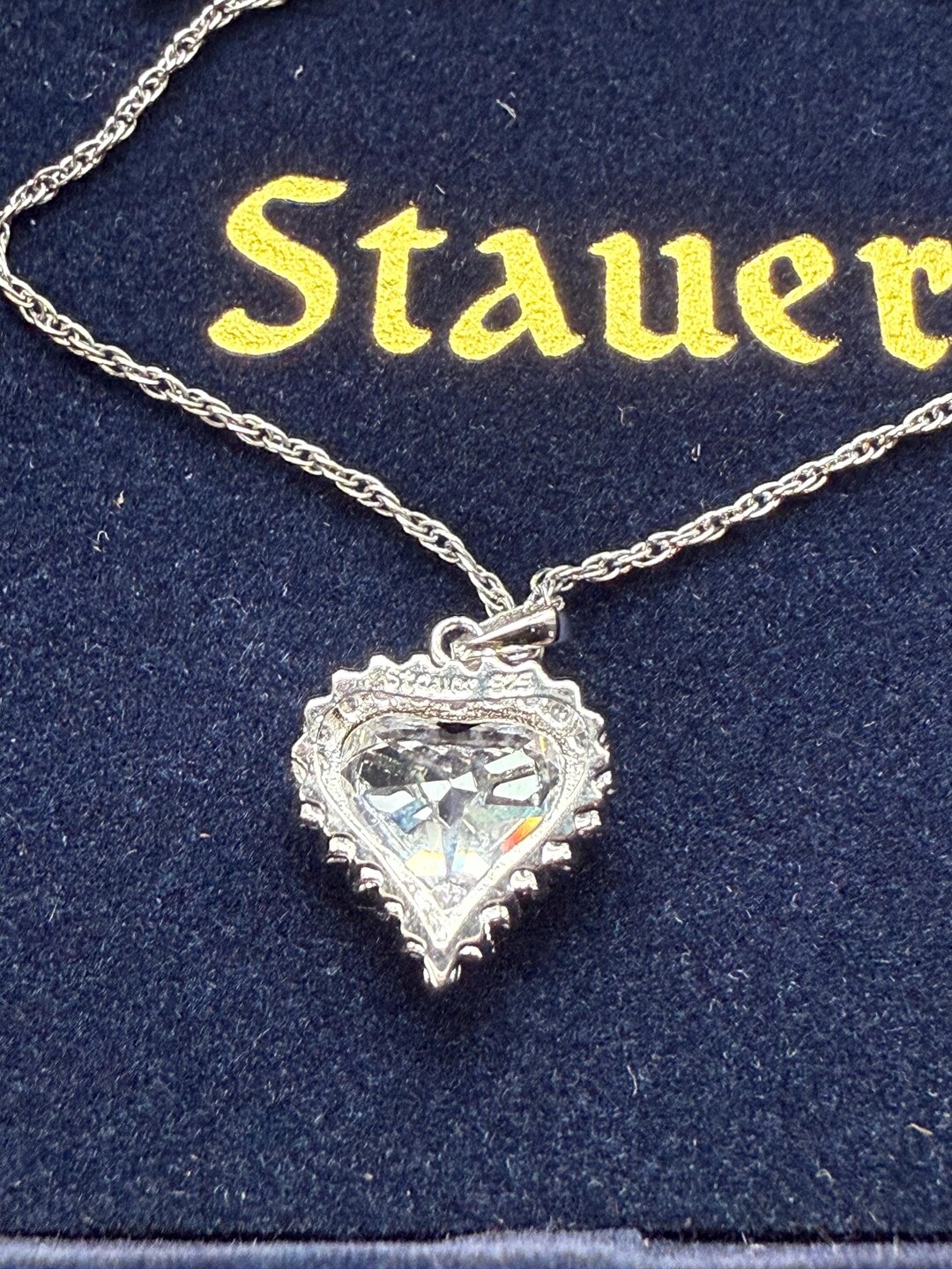 Swarovski Crystal Stauer Heart Pendant Silver Necklace - Etsy