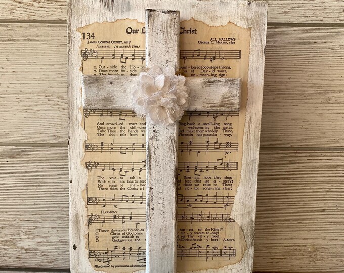 Rustic Cross on Wood/cross on Wood Block Sign/religious Decor Sign ...