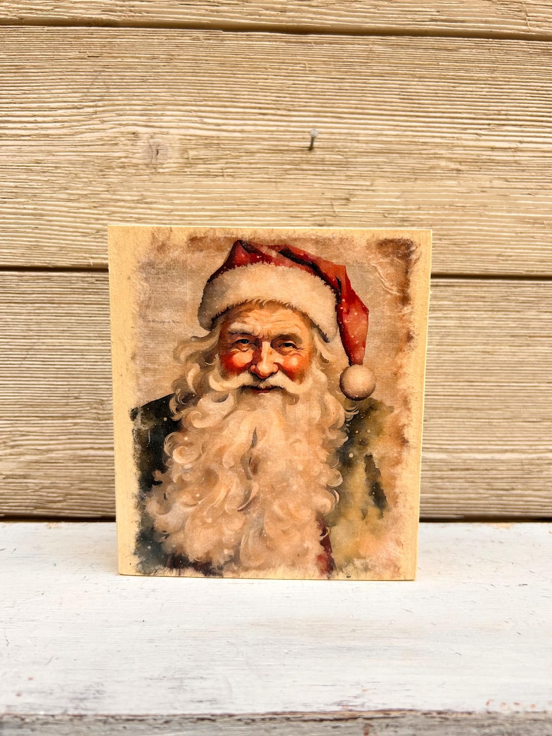 Vintage Santa Christmas Wood /sign/christmas Decor/santa Wood Sign ...