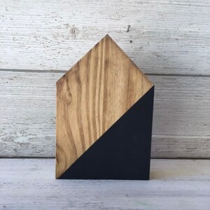 Boho Wood Block House/boho Decor/wood Block House Sign/boho Shelf ...