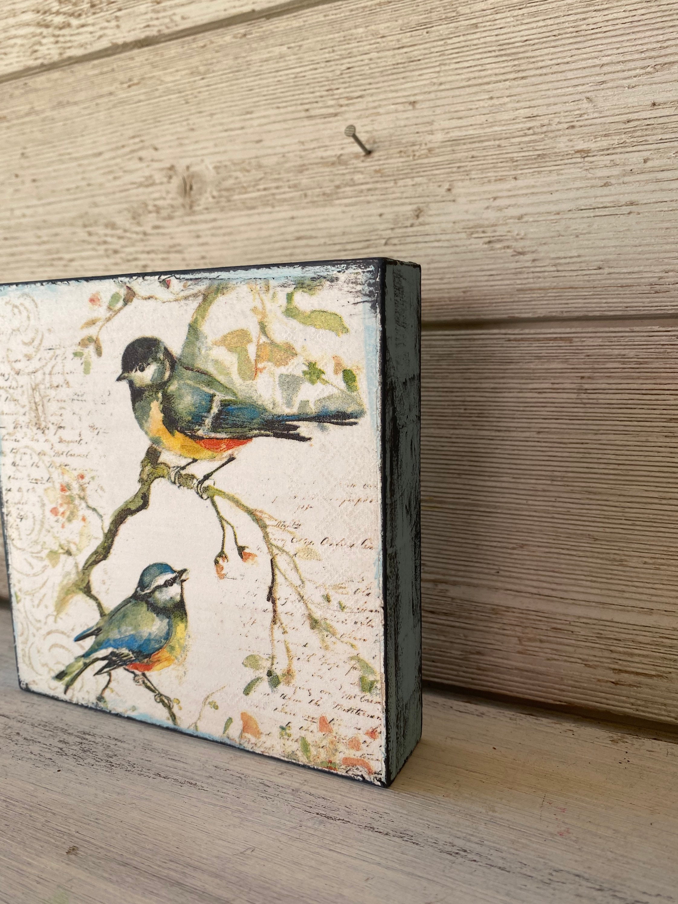 Spring Blue Bird Wood Block Sign/spring Wood Sign/spring - Etsy