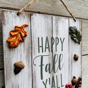 Rustic Happy Fall Y’all Wall Hanging Sign/rustic Fall Sign/rustic Fall ...