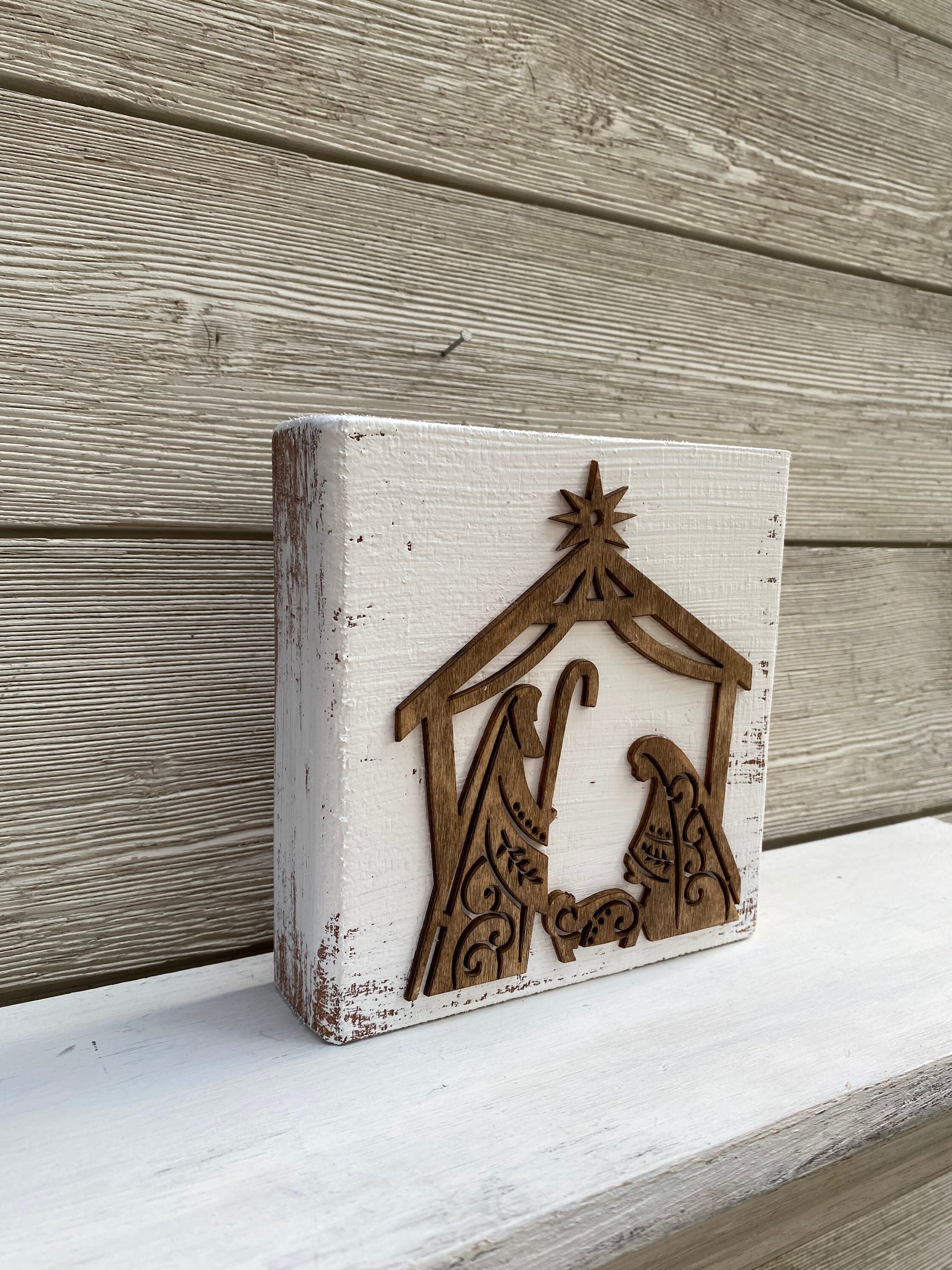 Nativity Scene Wood Sign/christmas Nativity Sign/christmas - Etsy