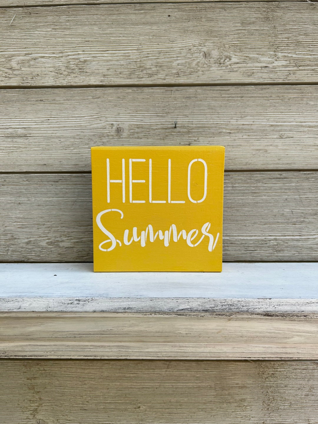 Hello Summer Wood Sign/hello Summer Sign/summer Decor/summer Tier Tray ...