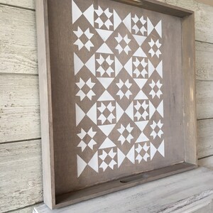 Farmhouse Quilt Design Wood Tray/wood Tray/decorative Wood Tray ...