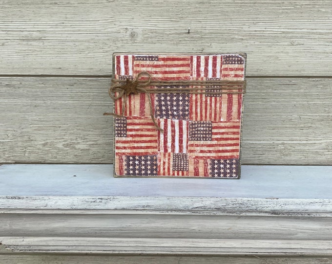 Rustic American Flag Wood Decor Sign/rustic 4th of July Decor ...