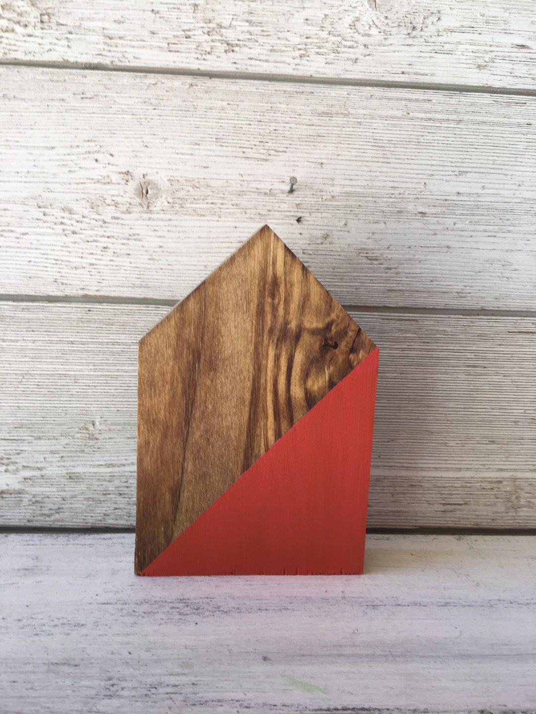 Boho Wood Block House/boho Decor/wood Block House Sign/boho Shelf ...