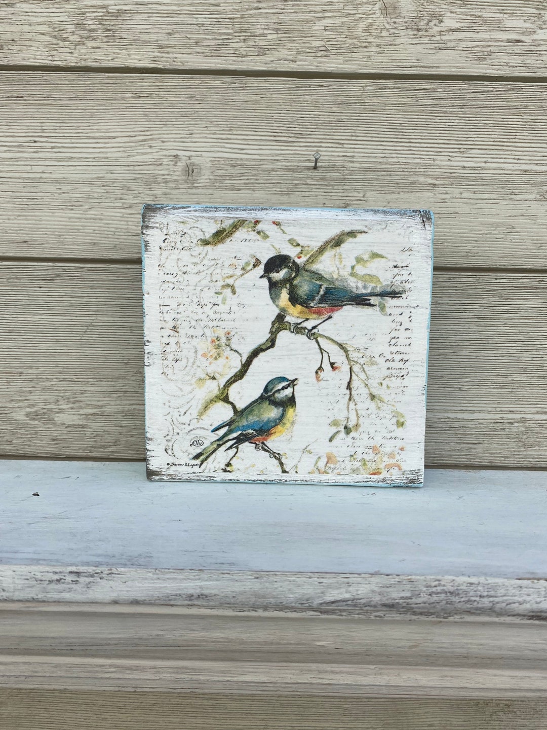 Spring Blue Bird Wood Block Sign/spring Wood Sign/spring Decor/summer ...