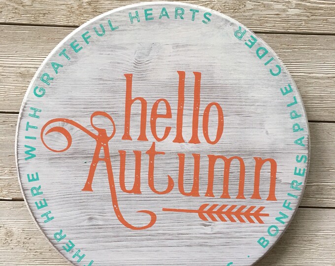 Hello Fall Wood Sign, Autumn Wood Sign, Wooden Autumn Sign, Fall Decor ...
