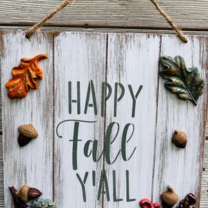 Rustic Happy Fall Y’all Wall Hanging Sign/rustic Fall Sign/rustic Fall ...