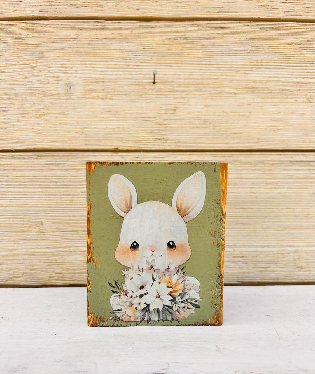 Rustic Farmhouse Bunny Wood Sign/bunny Sign/easter Decor/spring Tier ...
