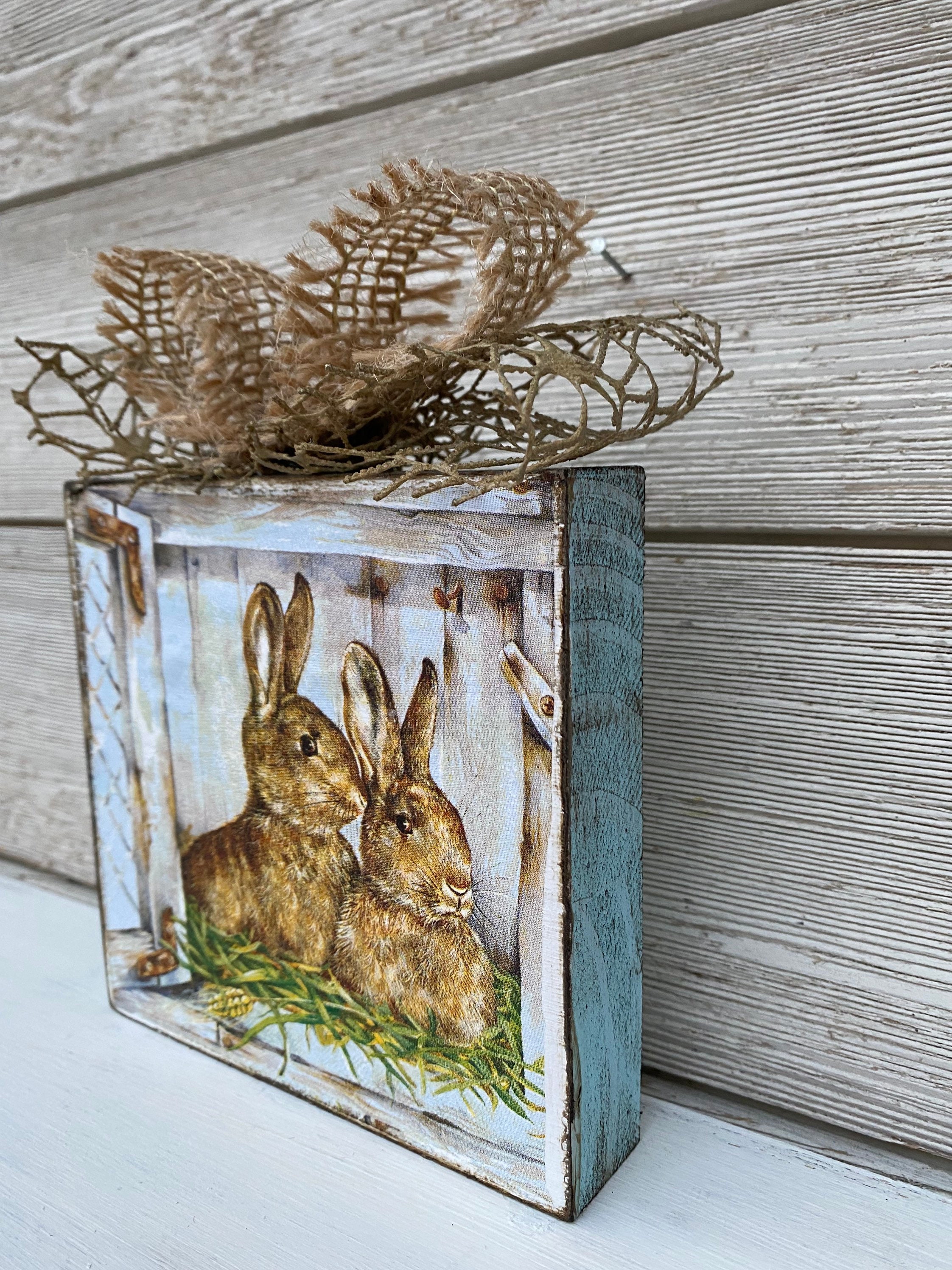 Rustic Easter Wood Block Sign/easter Wood Sign /easter Shelf | Etsy