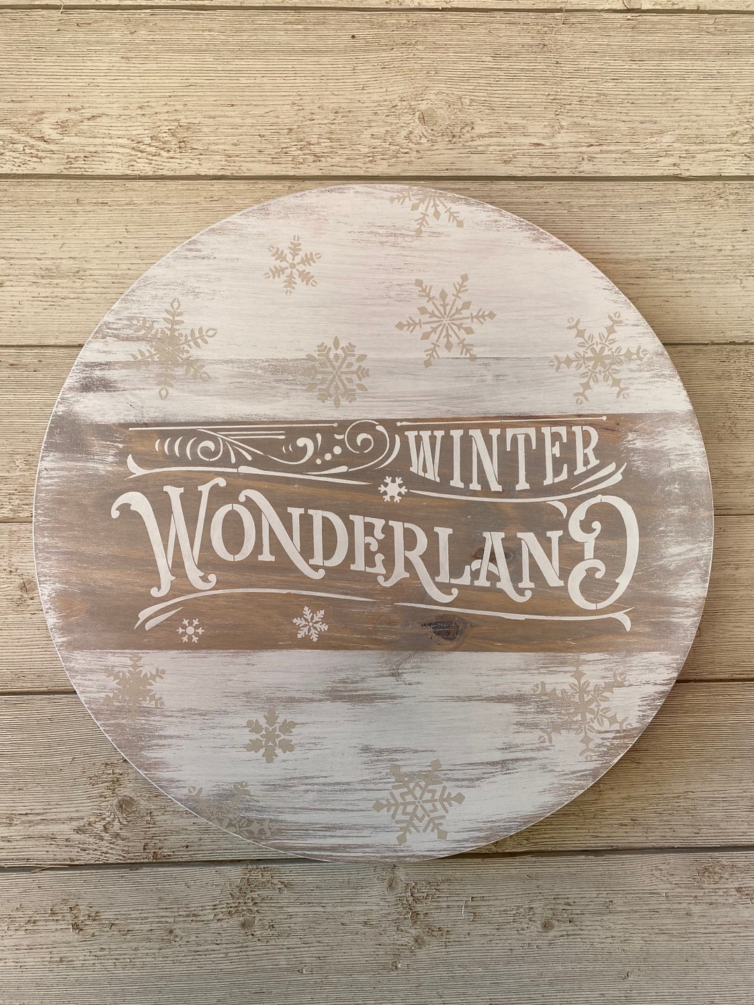 Rustic Farmhouse Winter Wonderland 18inch Round Sign/christmas Round ...