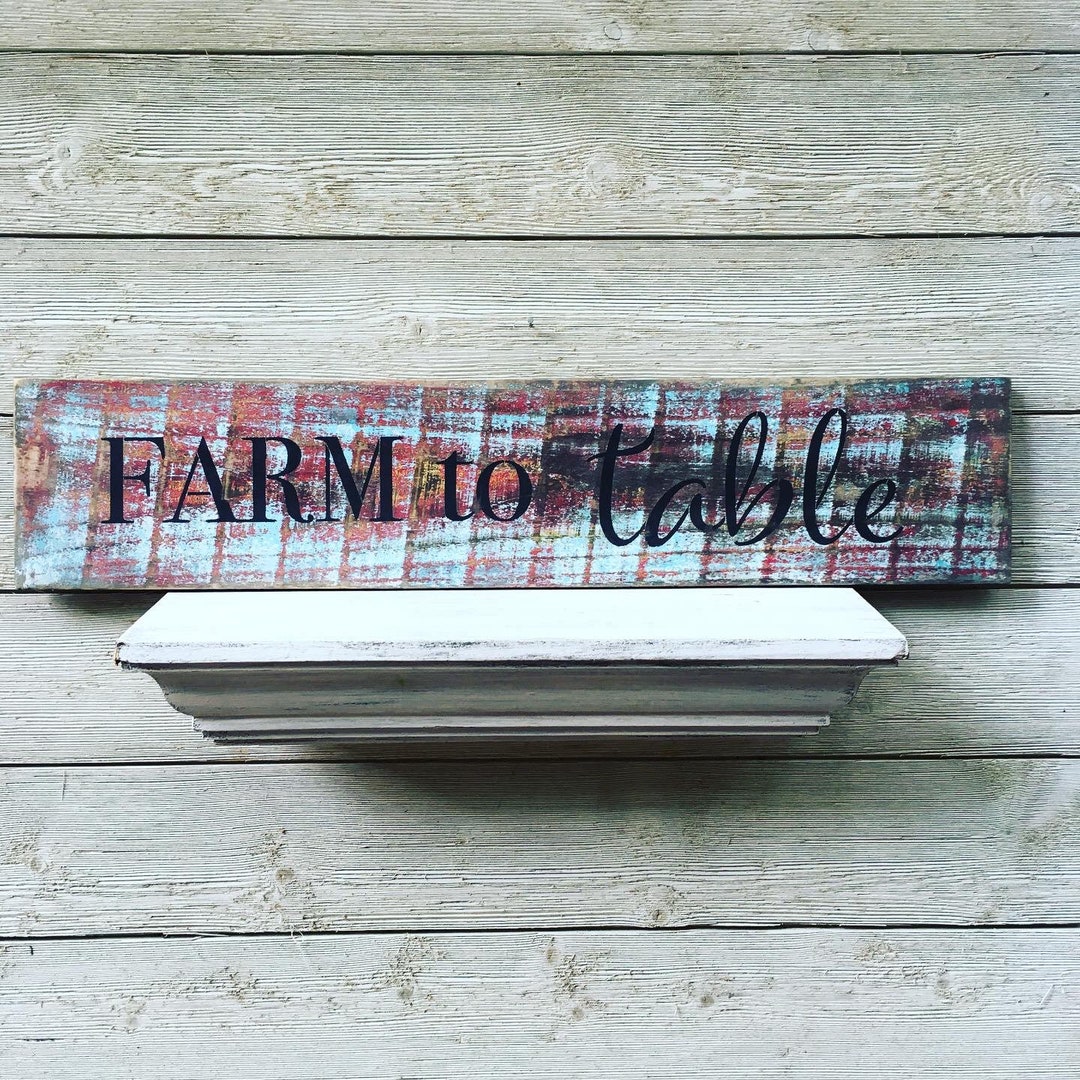Rustic Farmhouse to Table Wood Sign/rustic Decor/rustic Farmhouse Wood ...