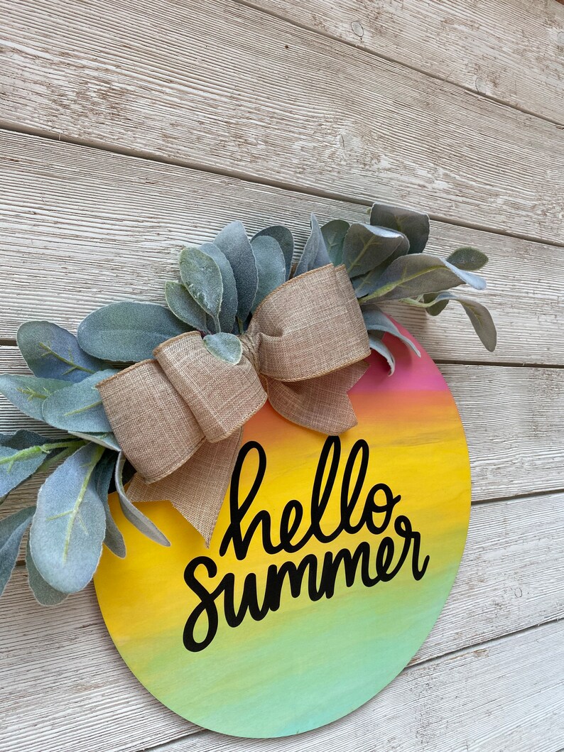 Hello Summer Wood Round Sign/summer Round Sign/summer Decor Sign - Etsy