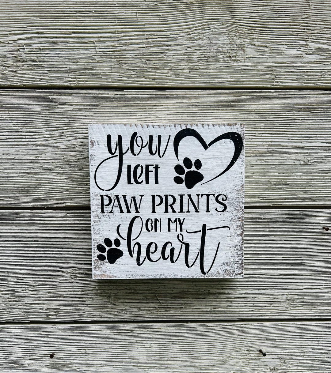 Farmhouse Dog Sign | Paw Prints on My Heart, Pet Loss Gift - Etsy