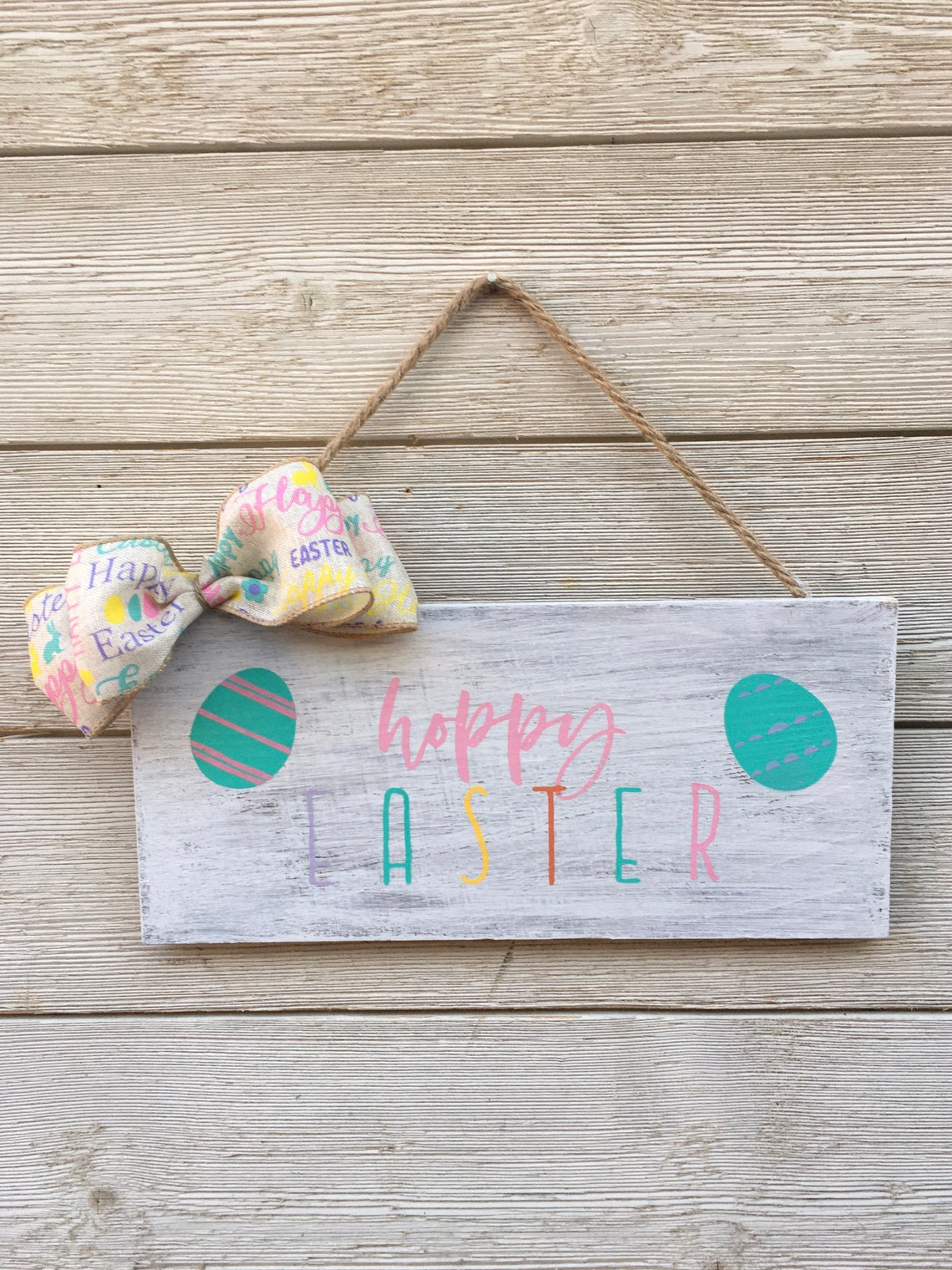 Hoppy Easter Wall Hanging Wood Sign/easter Wood Sign/easter - Etsy