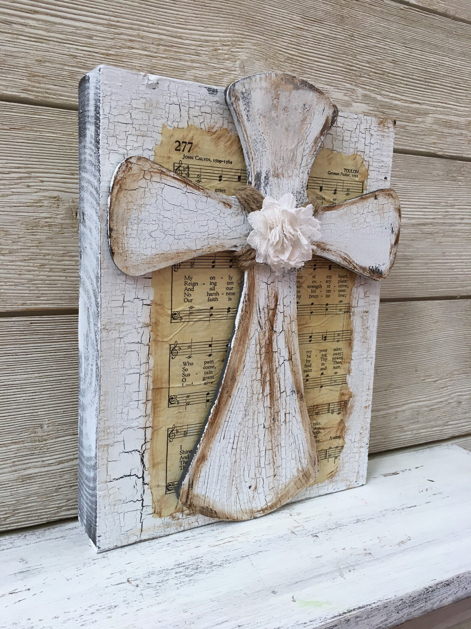 Rustic Cross on Wood/Cross on Wood Block Sign/Religious Decor | Etsy