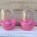 Confetti Pink Stemless Wine Glasses/confetti Wine Glasses/ Wine Glasses ...