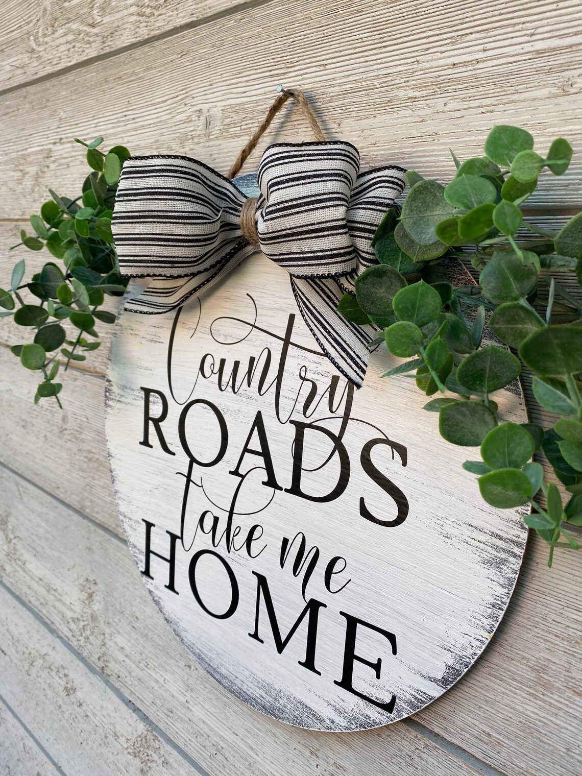 Country Road Take Me Home Round Wood Sign/round Wood - Etsy