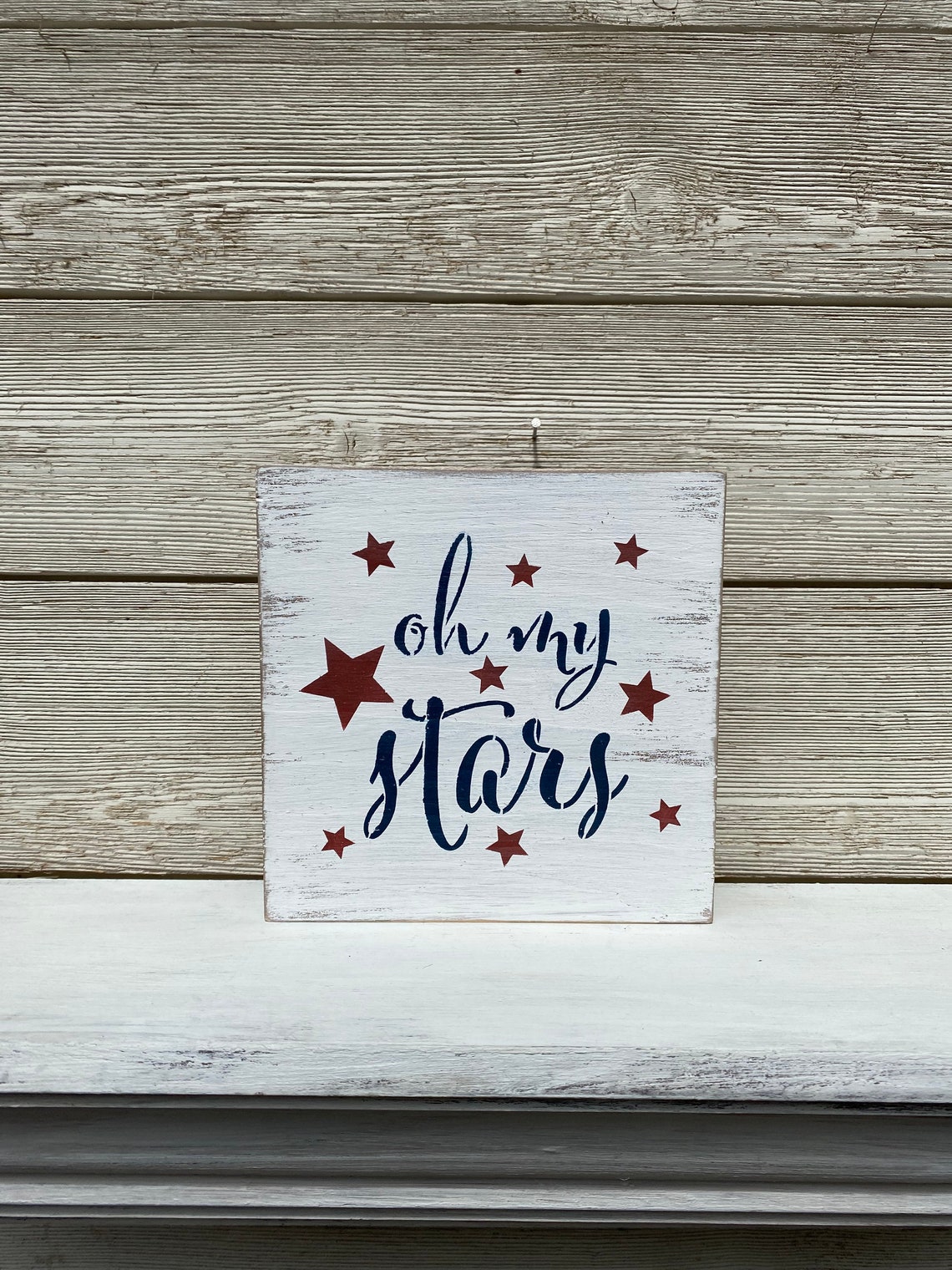 Oh My Stars Patriotic Wood Sign/rustic Patriotic Decor - Etsy