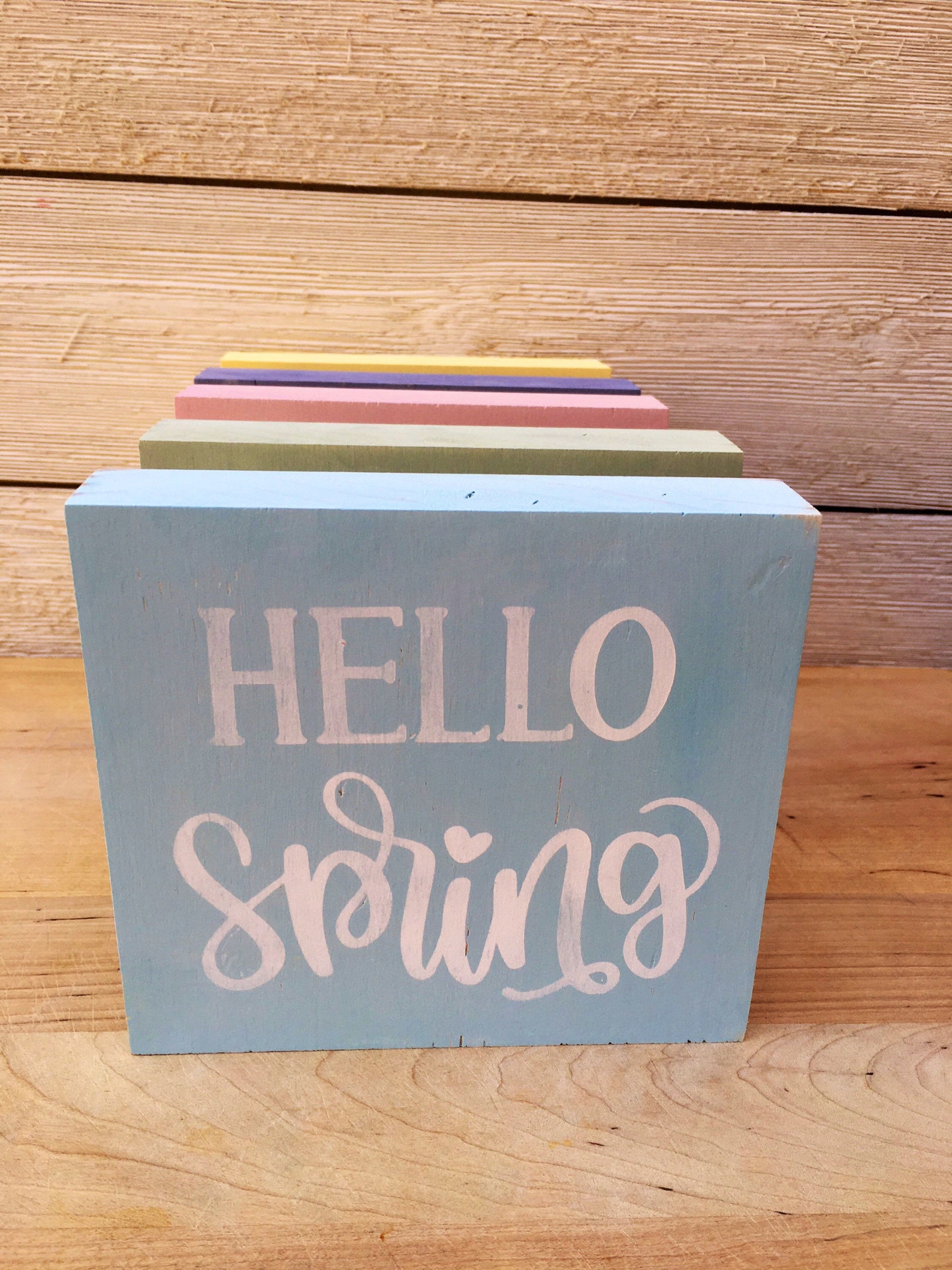 Tier Tray Spring Decor/spring Wood Signs/hello Spring Wood | Etsy